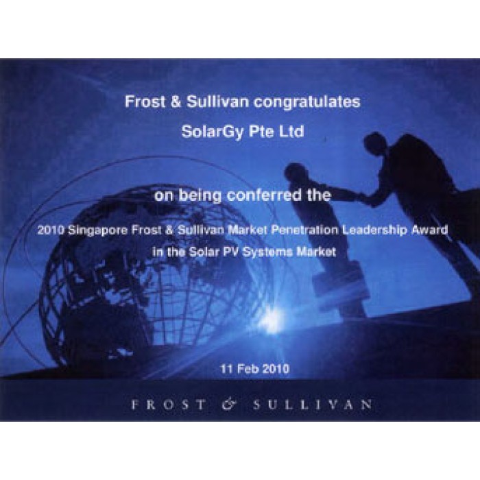 SolarGy has been awarded with the highly recognised Frost & Sullivan ...